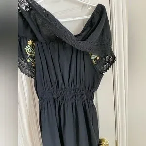 Dresses | Embroidered Off The Shoulder Elastic Waist Dress | Poshmark